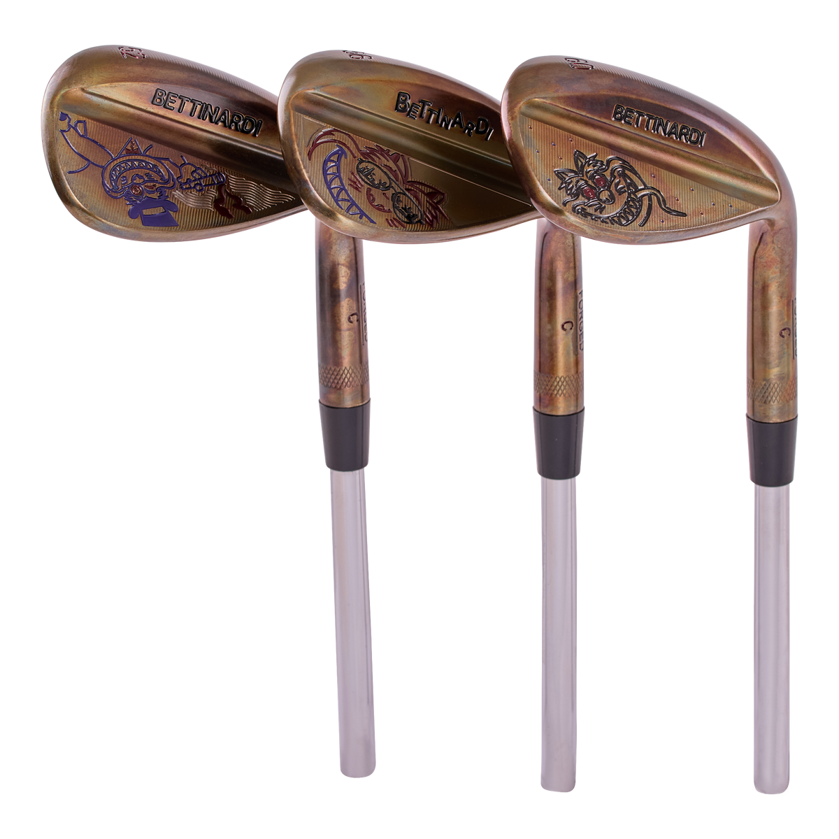 Phases of Fat Cat Polished Steel Patina Wedge Set (52°, 56°, 60 ...